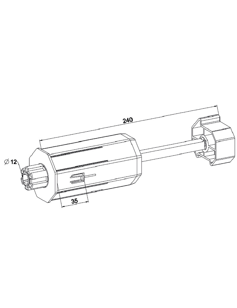 Tandem escamotable volet roulant octo 60 crabot mâle 240 mm -ZF A484
